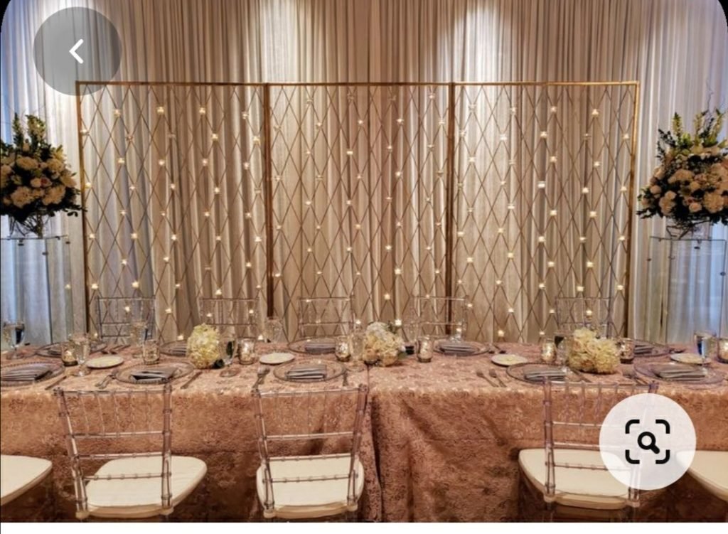 Gold Metal Candle Wall Backdrop Stand - Event Decor Supply