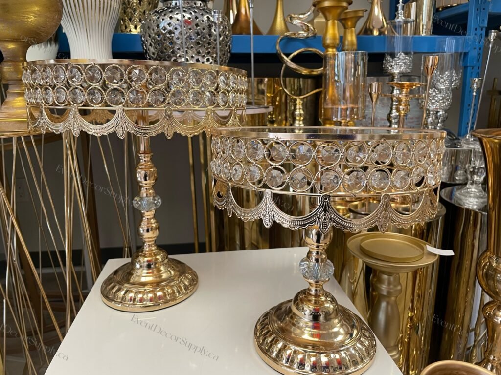 Gold Crystal Cake Stands - Event Decor Supply